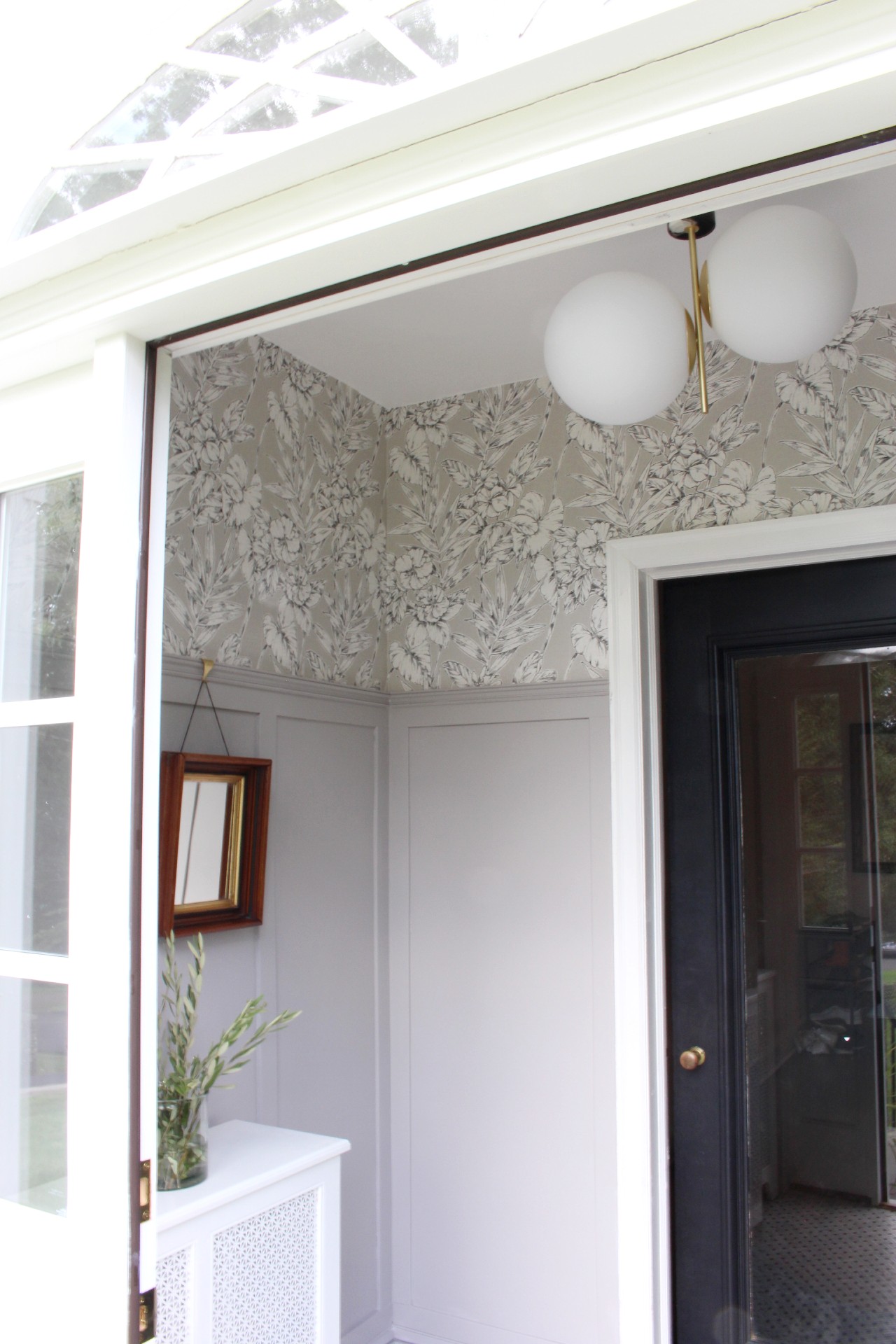Our modern traditional entryway vestibule